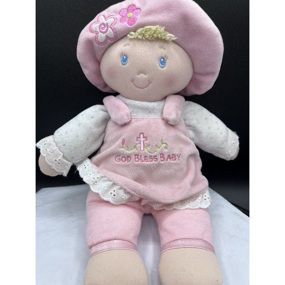 Gund | Toys | Gund God Bless Baby Doll Plush Pink Girl Yellow Hair Soft ...